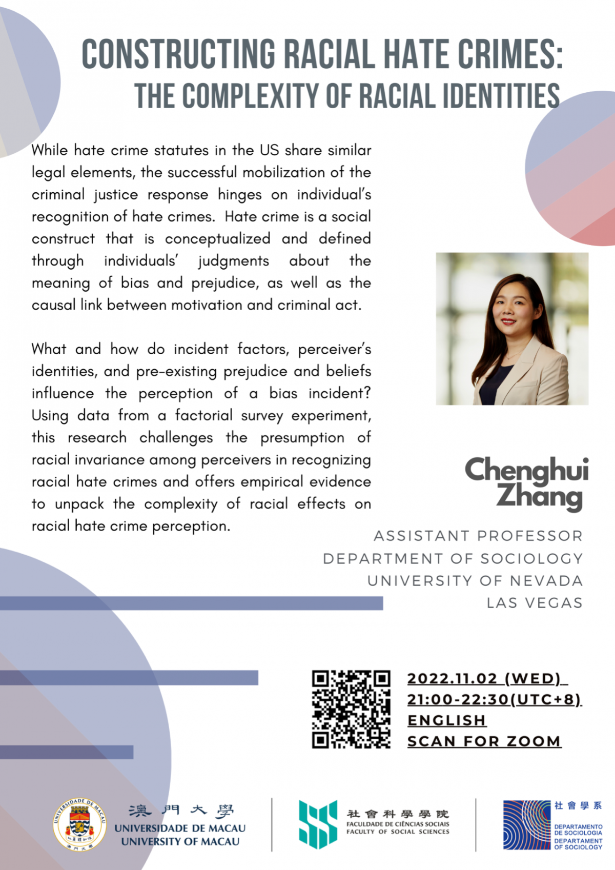 FSS-DSOC Seminar: “Constructing Racial Hate Crimes: The Complexity of Racial Identities”, by ...